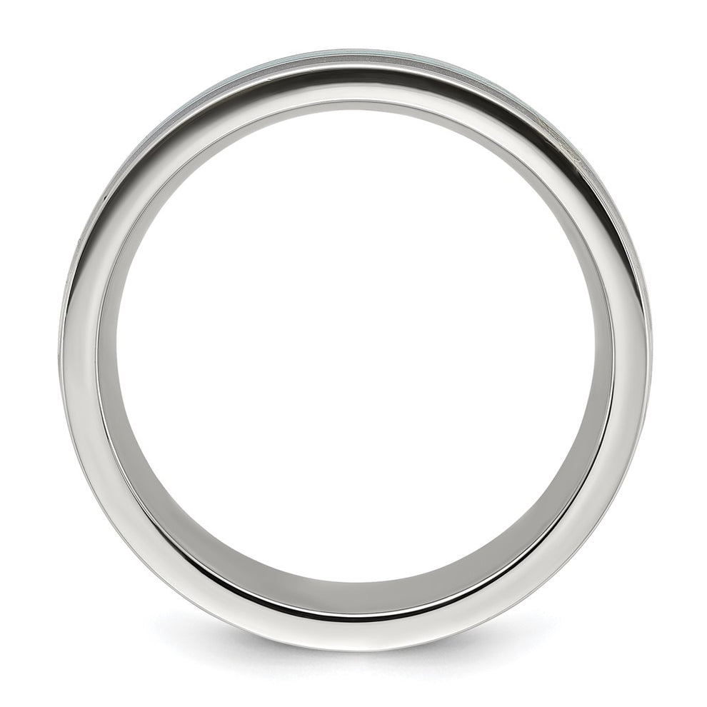 Chisel Titanium Polished with Turquoise and Black Star Sandstone Inlay ...