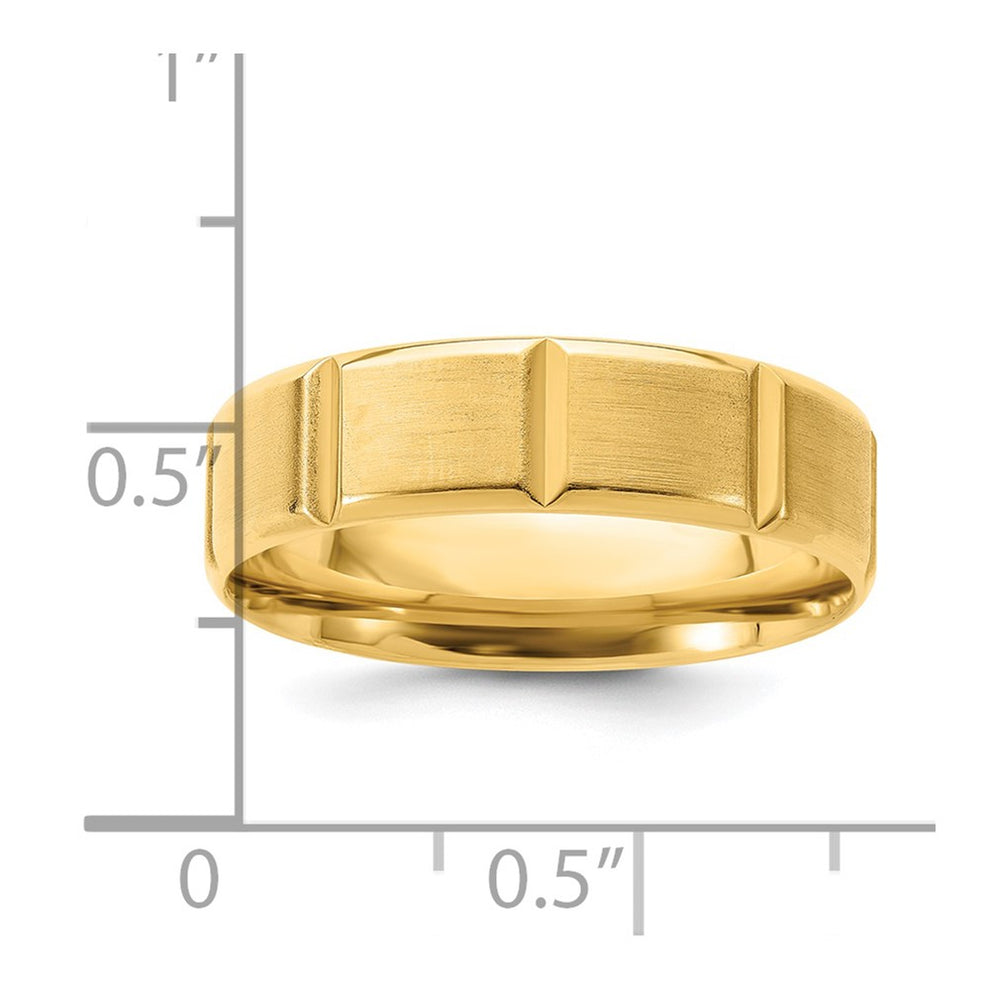 14k Yellow Gold 6mm Standard Weight Comfort Fit Brushed/Polished ...